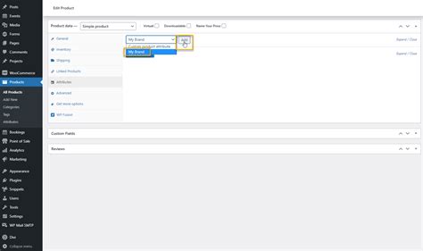how to add a custom brand attribute field on woocommerce omnivore support