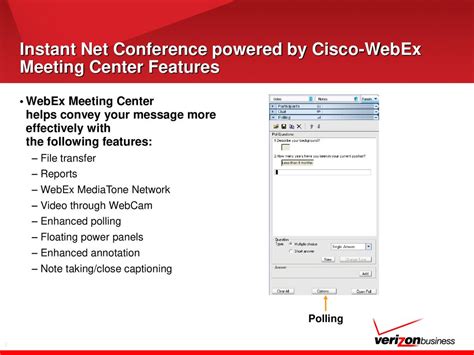 Verizon Instant Net Conference Powered By Webex Meeting Center Ppt Download