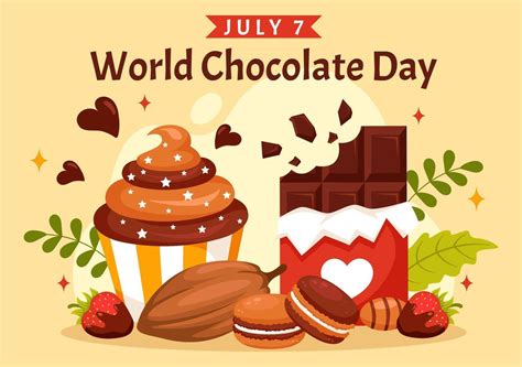 World Chocolate Day Celebration Illustration On 7 July With Melted