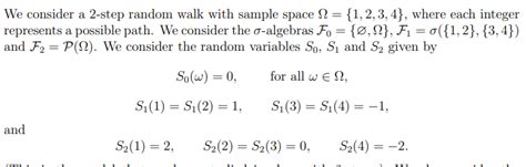 Solved We Consider A 2 Step Random Walk With Sample Space