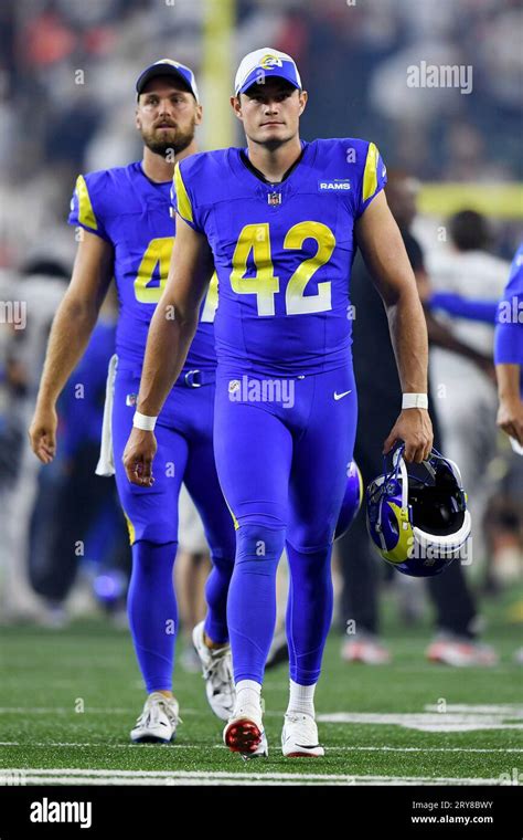 Los Angeles Rams Punter Ethan Evans 42 Walks Off The Field After An