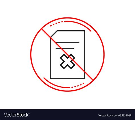 Remove Document Line Icon Delete File Sign Vector Image
