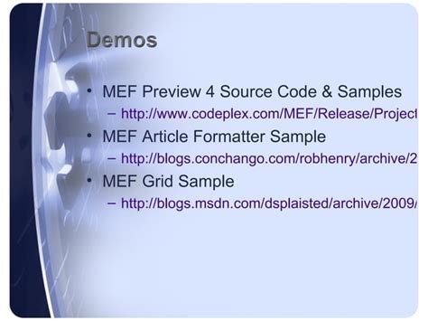 Managed Extensibility Framework Mef Ppt
