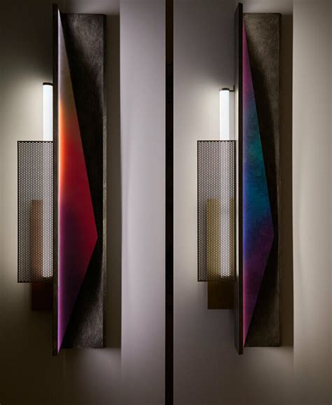 Colorful Mirrored Planes Of Wall Lamp By Tarek Dada Cast Transformative