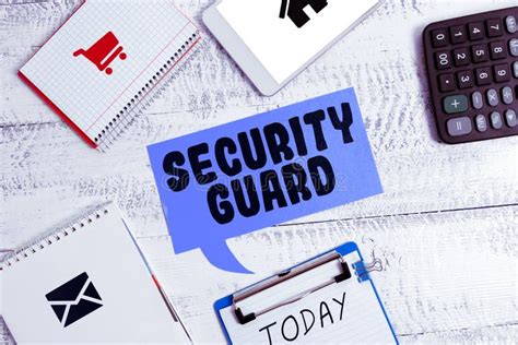 Text Caption Presenting Security Guard Word Written On Tools Used To Manage Multiple Security