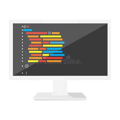 Programming Code On A Monitor Screen Stock Vector Illustration Of