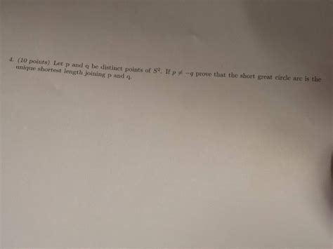 Solved Let P And Q Be Distinct Points Of S If P Chegg