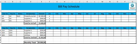 Monthly Payment Schedule In Excel Templates At