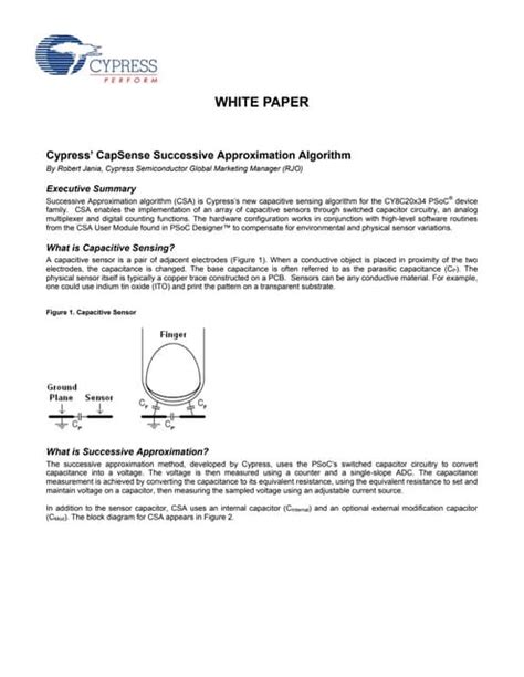 Capsense Capacitive Sensing Successive Approximation Algorithm Pdf