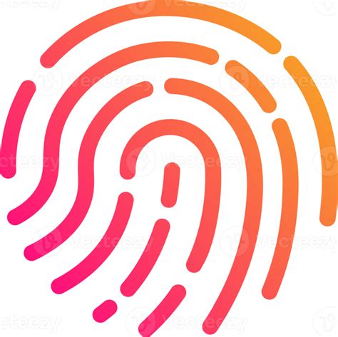 Touch Id Icon Illustration In Gradient Colors Fingerprint Sign For