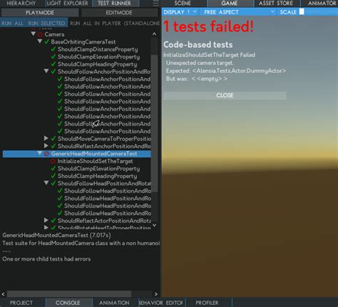 how to write unit tests that can be visually inspected unity engine