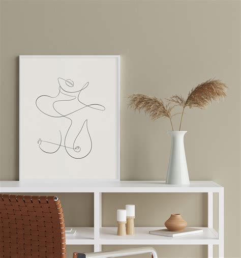 Abstract Nude Sketch Print Naked Woman Illustration Etsy
