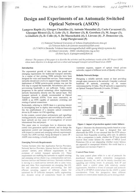 Pdf Design And Experiments Of An Automatic Switched Optical Network
