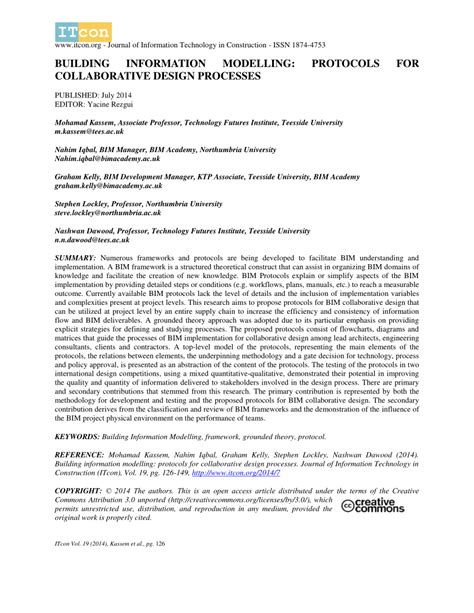 Pdf A Practice Oriented Bim Framework And Workflows