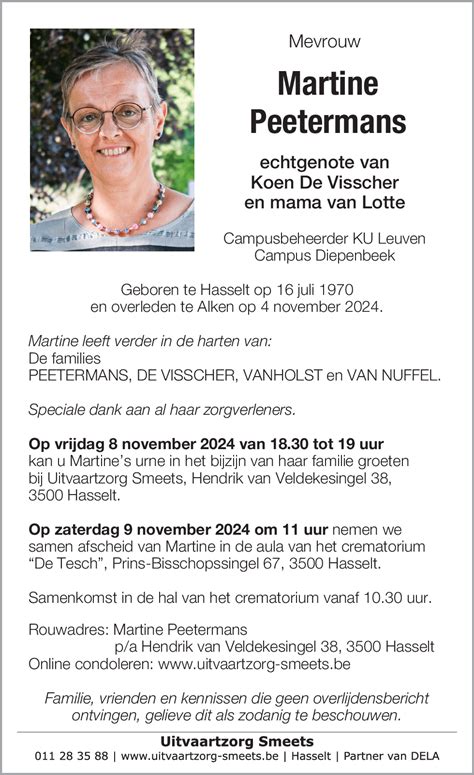 Martine Peetermans † 04112024 Inmemoriam