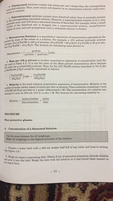 solved experiment 8 properties of solutions materials and