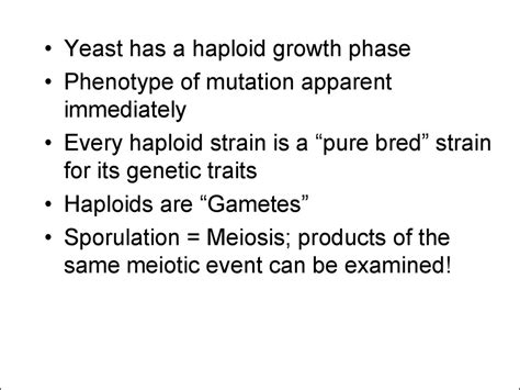 Yeast Genetics And Molecular Biology Lecture I Yeast Basics And