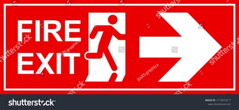 Emergency Exit Sign Man Running Out เวกเตอรสตอก ปลอดคาลขสทธ Shutterstock