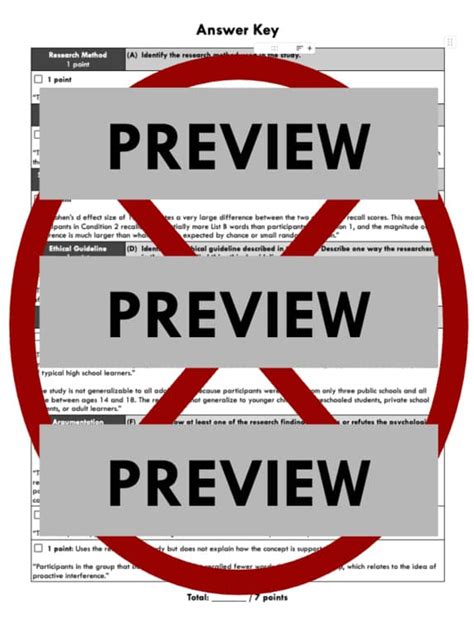 Ap Psych Unit 2 Aaq Experiment Interference By The Psych Hub Tpt