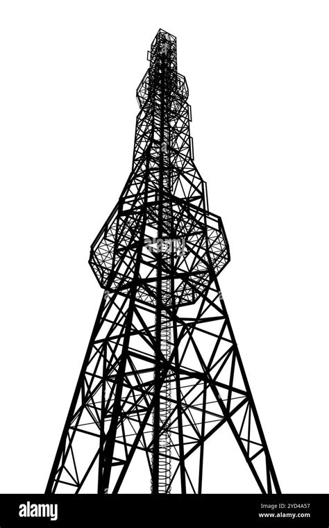 Antenna Transmission Communication Tower Vector Background Concept Cell Tower Silhouette