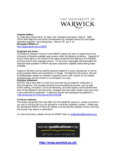 Pdf Multi Objective New Product Development By Complete Pareto Front And Ripple Spreading