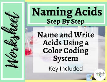 Worksheet Naming Acids Step By Step By Scientifically Simple