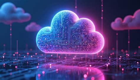 Cloud Computing Illustration Cloud Server In Cyberspace Network