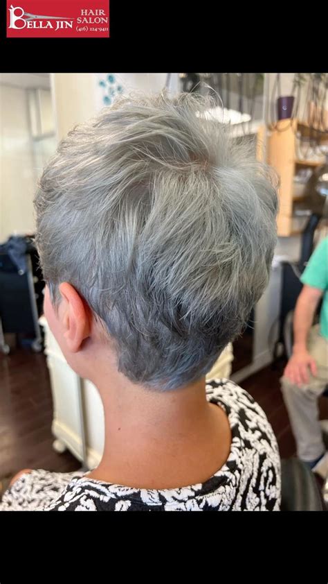 Dark Hair To Ashy Gray Hair Color Short Haircut Short Hair Haircuts