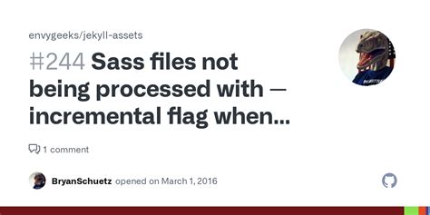 sass files not being processed with incremental flag when using