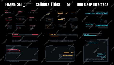 premium vector set of modern elements for the hud interface frames