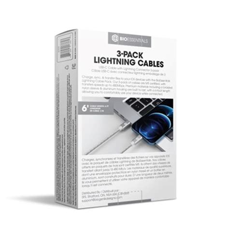 Biogenik Bio Essentials Usb C To Lightning Connector Charge Cable Pack Bramalea City Centre