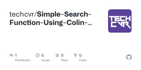 Github Techcvrsimple Search Function Using Colin Tree And Airtable