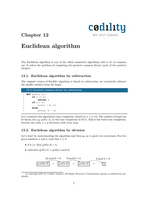 10 Gcd Pdf Pdf Time Complexity Algorithms