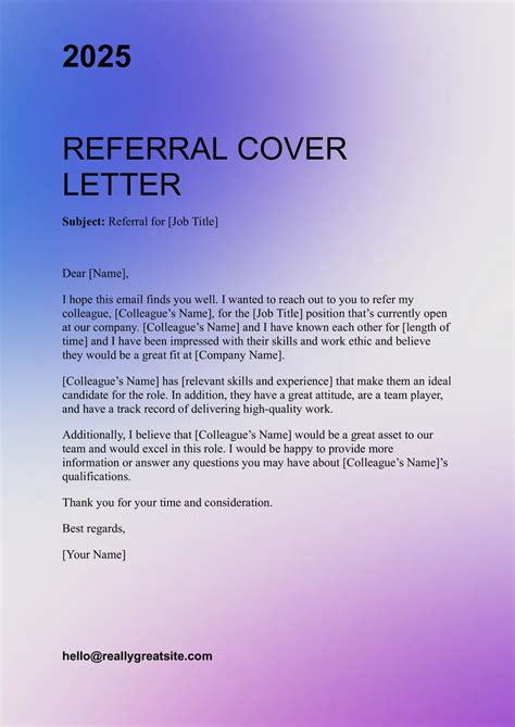 Free Referral Cover Letter Template For Google Docs