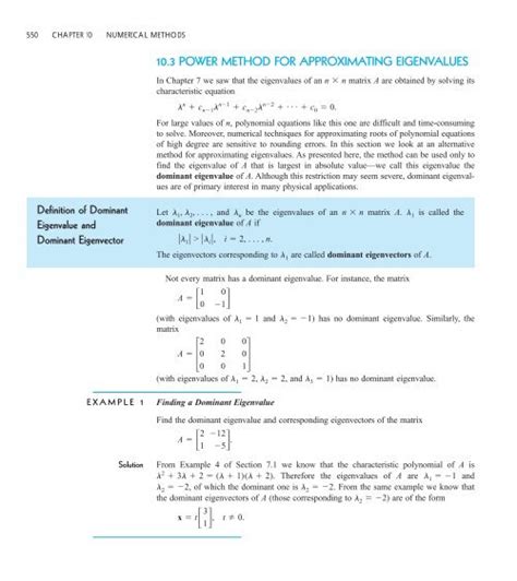 10 3 POWER METHOD FOR APPROXIMATING EIGENVALUES