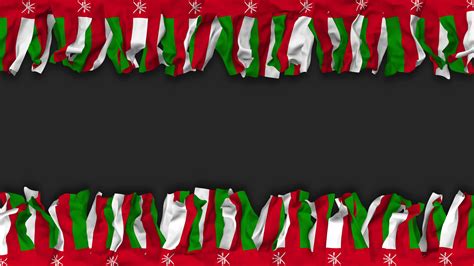 Oman Flag Hanging Banner Seamless Looping With Bump And Plain Texture