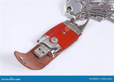 Usb Memory Key Ring Stock Image Image Of Transport Information