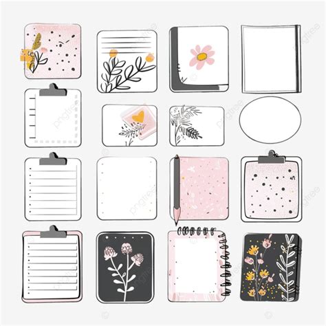 플래너 양식 스티커 세트 단순한 공백 페이지 Png 일러스트 및 이미지 에 대한 무료 다운로드 Pngtree