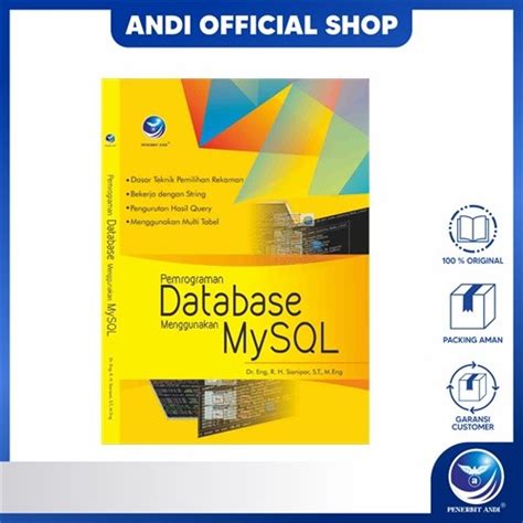 Jual Penerbit Andi Buku Pemrograman Database Menggunakan Mysql Shopee Indonesia