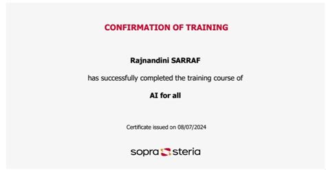 Completed Ai For All Training Rajnandini Sarraf Posted On The Topic Linkedin