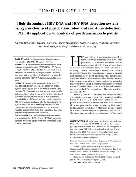 Pdf High Throughput Htlv 1 Proviral Dna Detection System Using A Nucleic Acid Extraction Robot