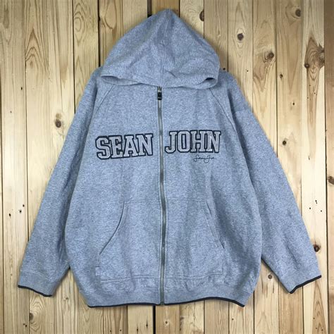 Sean John × Vintage Vintage Sean John Embroidery Spellout Zipper Hoodie