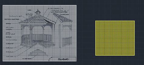 solved attached images and hatching displayed as small squares in