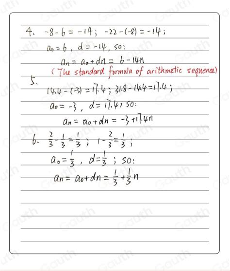 Solved For Each Of The Following Arithmetic Sequences Determine Both