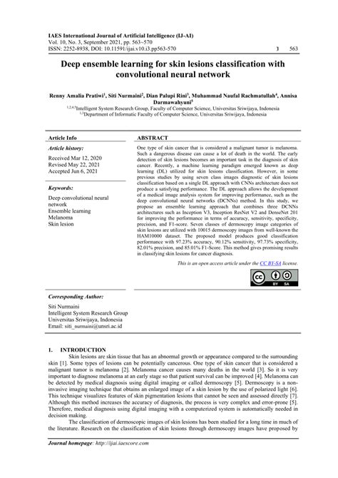 Pdf Deep Ensemble Learning For Skin Lesions Classification With Convolutional Neural Network