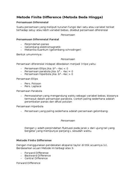 Metode Finite Difference Pdf