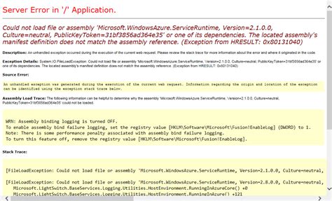 Azure Cant Get Target Net Framework In Project And On Server To