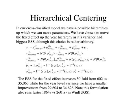 Ppt An Illustration Of The Use Of Reparameterisation Methods For Improving Mcmc Efficiency In