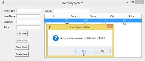 Inventory Management System Using Tkinter In Python With Source Code Sourcecodester