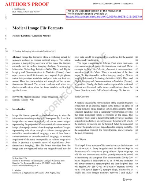 Pdf Medical Image File Formats